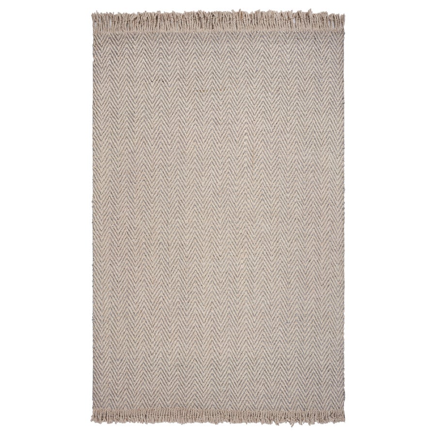 Oatmeal Herringbone 100% Wool Area Rug | Free Shipping