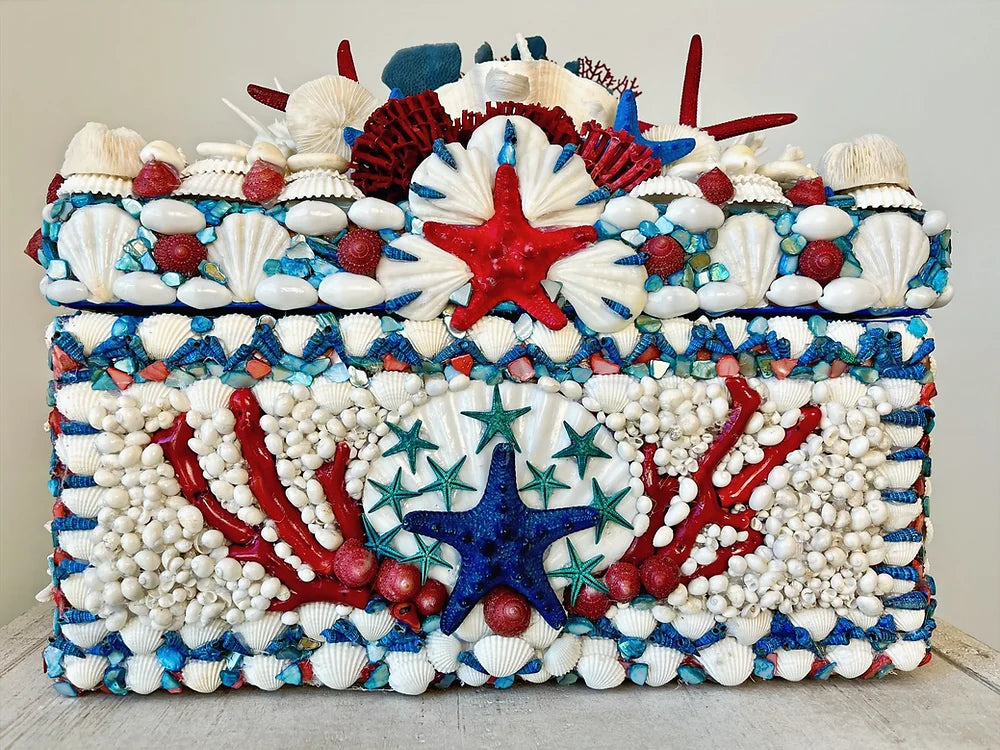 Ocean Celebration Seashell Decorated Box | Free Shipping