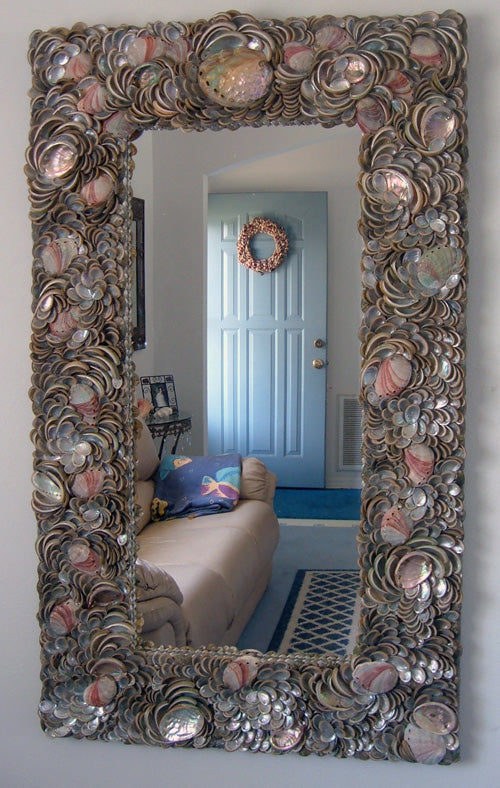 Ocean Abalone Seashell Decorated Mirror | Free Shipping